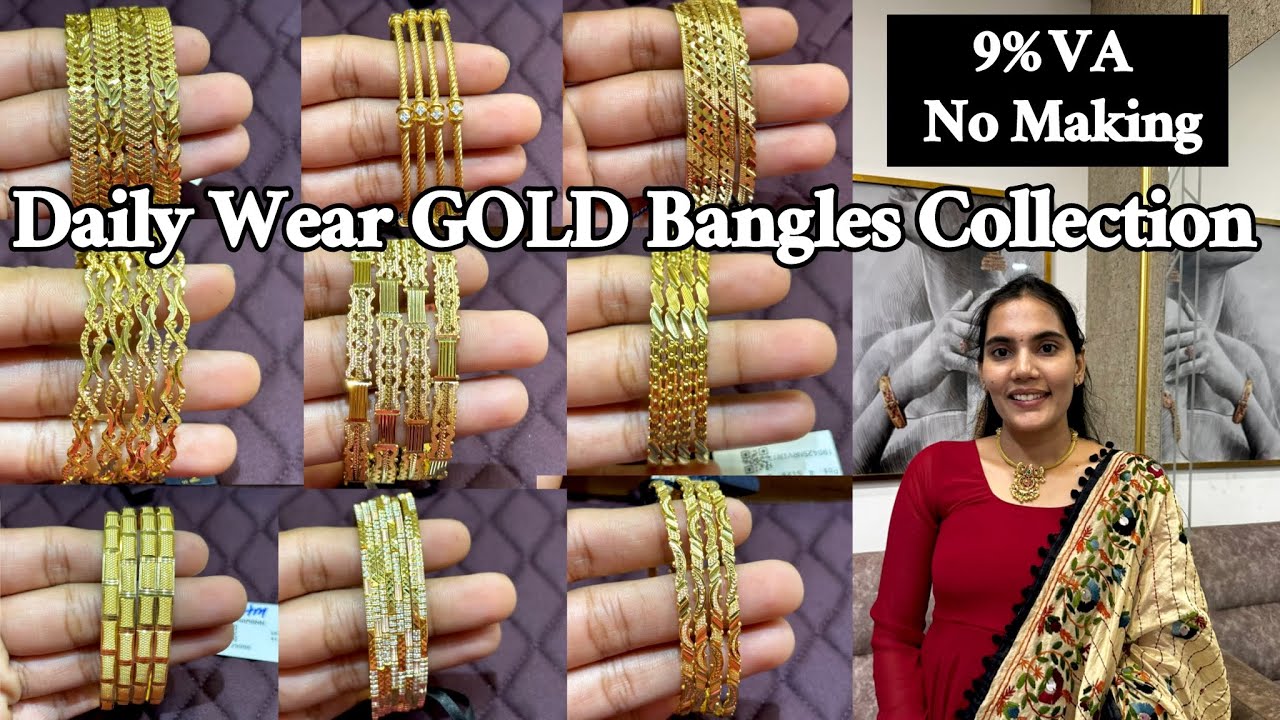 Daily Wear Gold Bangles Lightweight | Elegant | Everyday Style | Only 9 ...