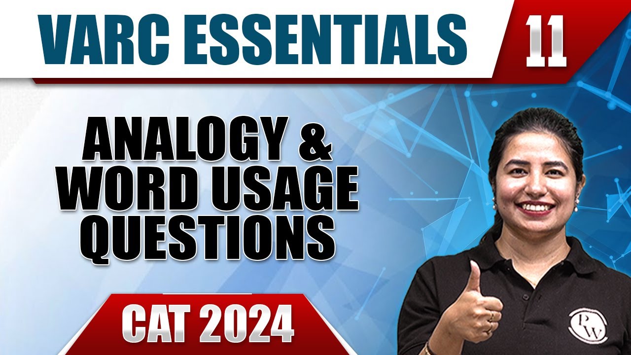 Analogy & Word Usage Questions | VARC | CAT Essentials 2024 - YouTube