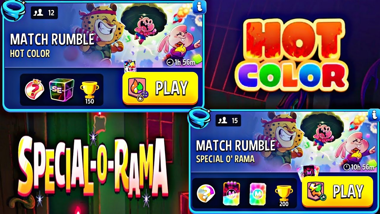 special orama rumble match | hot color rumble match | match masters ...