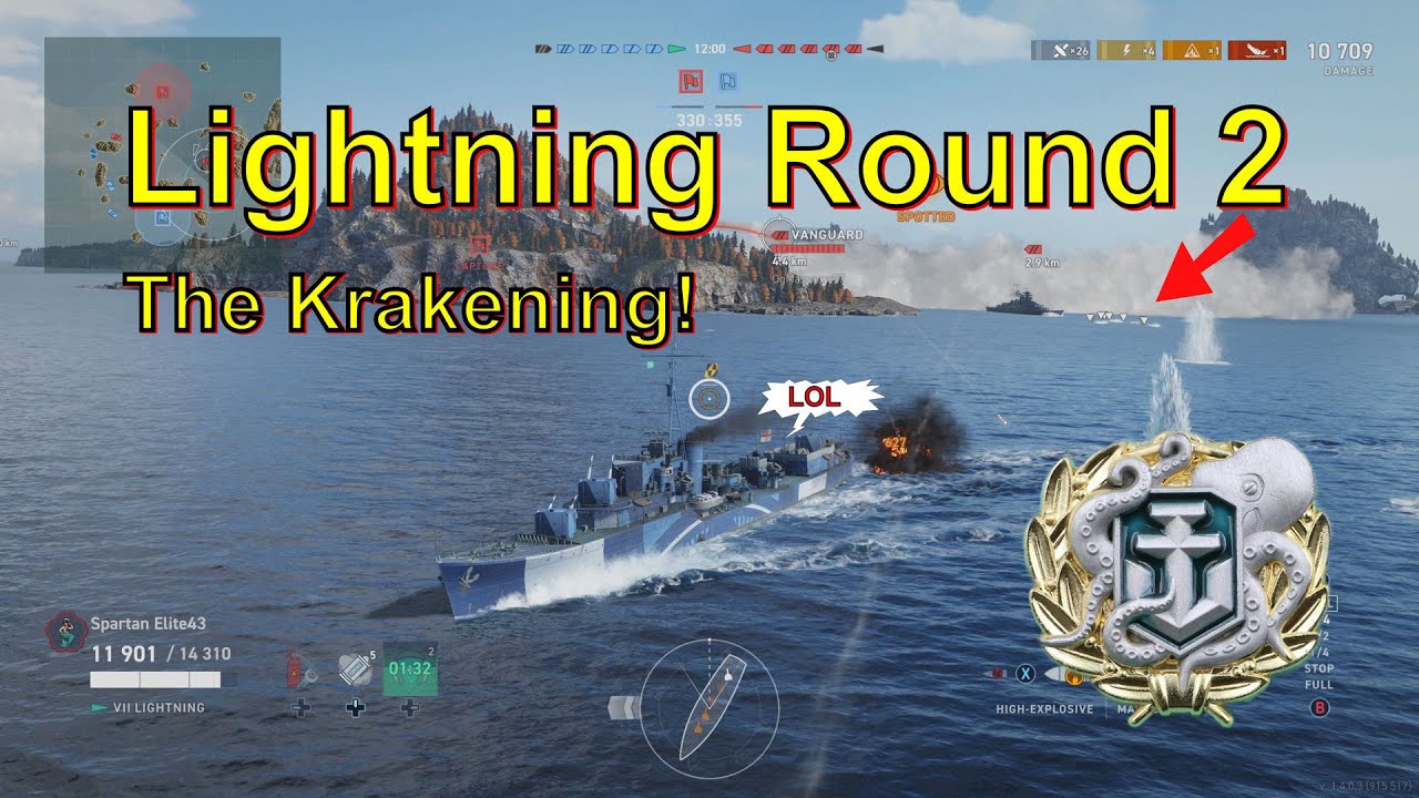 Lightning Round 2! The Krakening! (World of Warships Legends Xbox One X ...