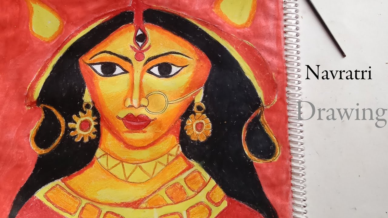 Navratri festival Drawing | artdurga navratri - YouTube