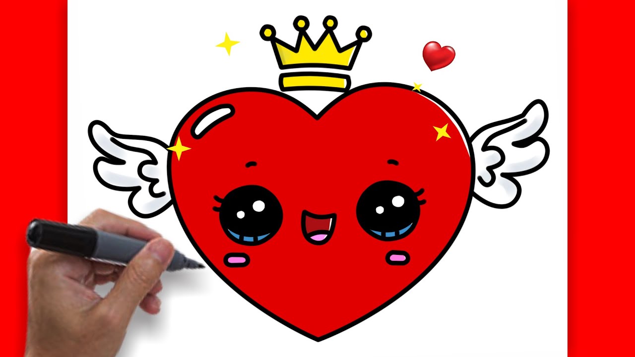 HOW TO DRAW HEART WITH WINGS EASY | DRAWING STEP BY STEP - YouTube