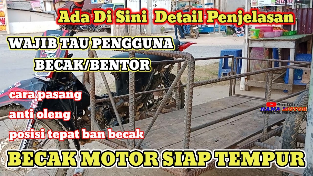 Pemasangan Bentor/grobak motor roda tiga - YouTube