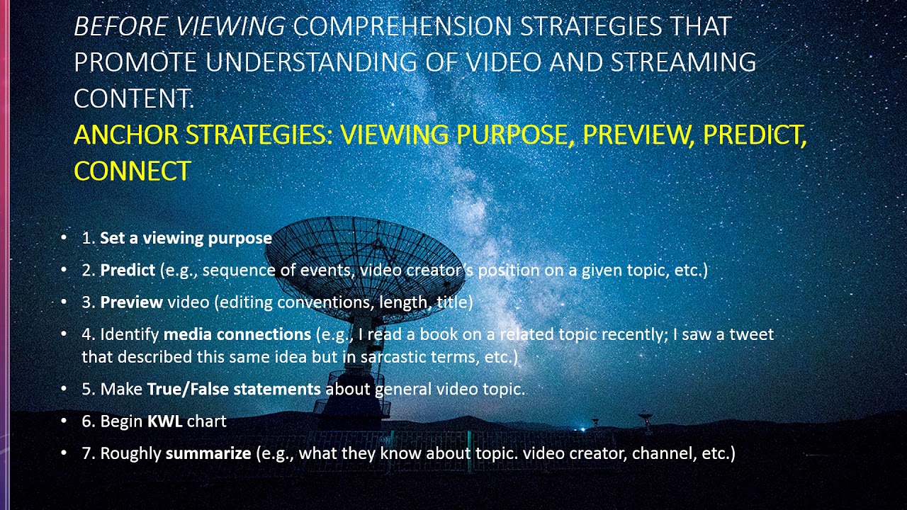 viewing comprehension strategies - YouTube