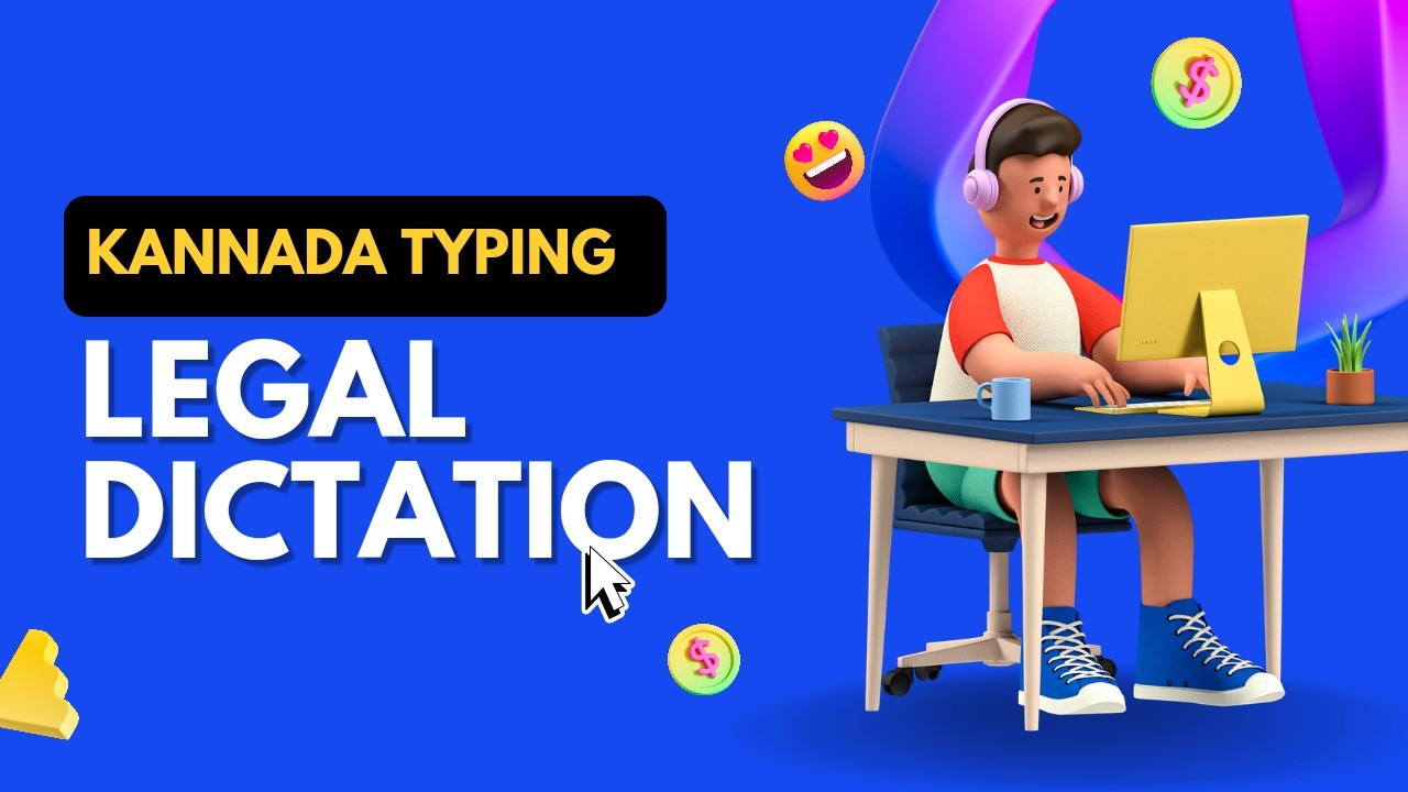 Kannada typing legal dictation 25wpm speed dictation - YouTube