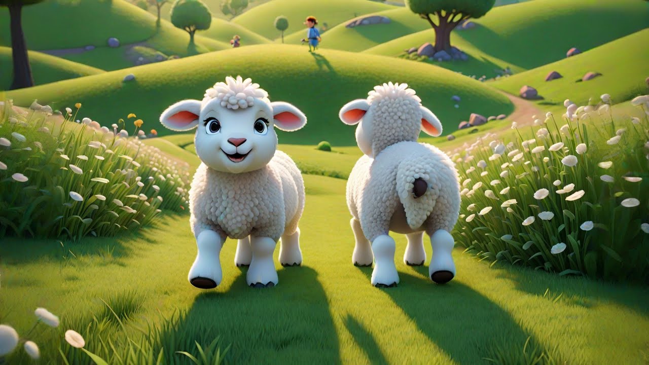 Three Little Lambs Go Baa Baa Baa | Animal Sounds & Counting Song for ...
