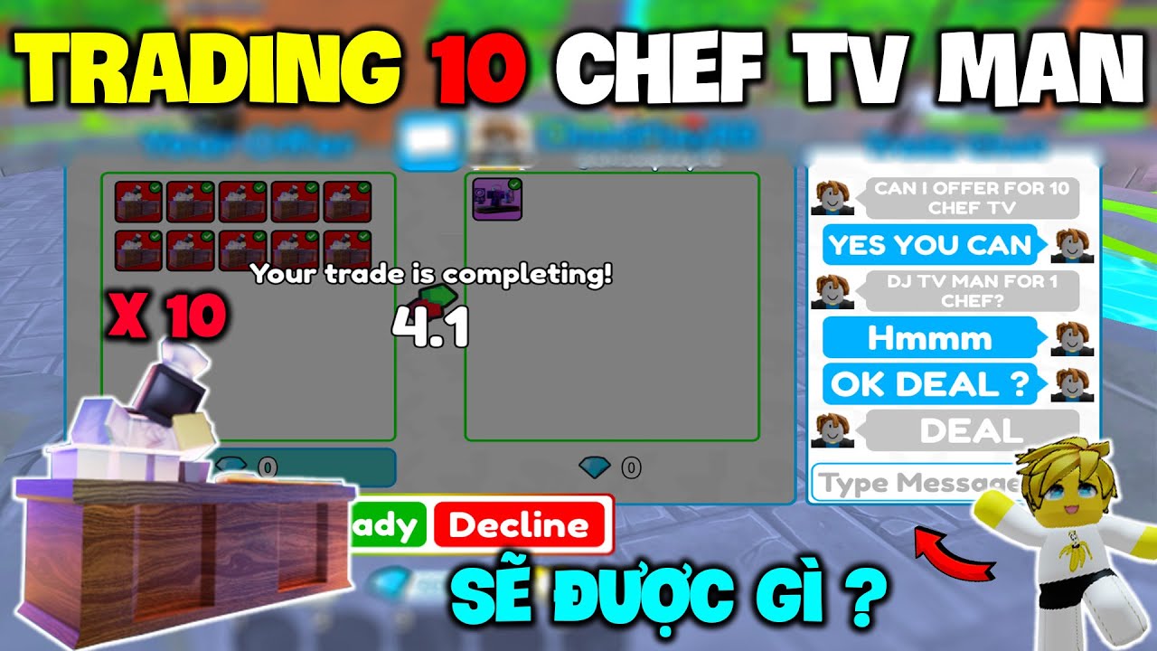 Toilet Tower Defense | Mình Đem 10 CHEF TV MAN Vào MARKET PLACE Trading ...