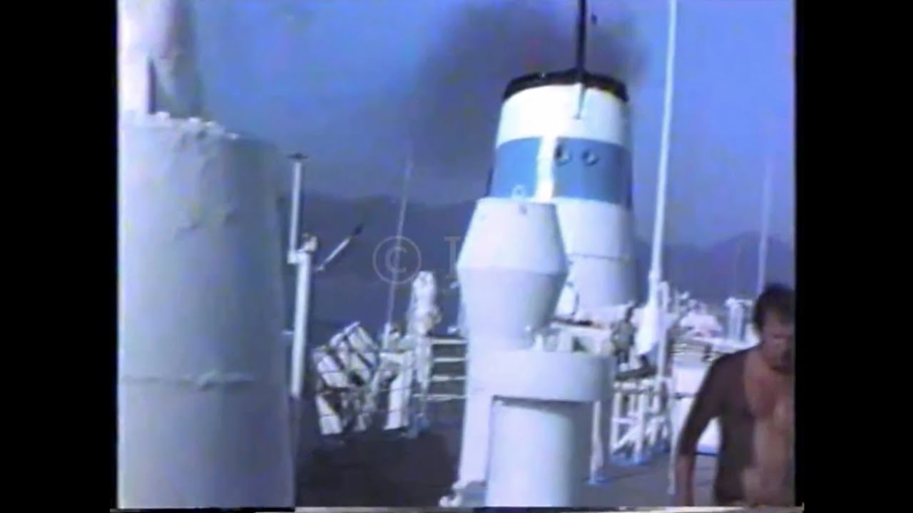 MS Ivan Franko sounds her Horn as she passes by a sinking site (1992 ...