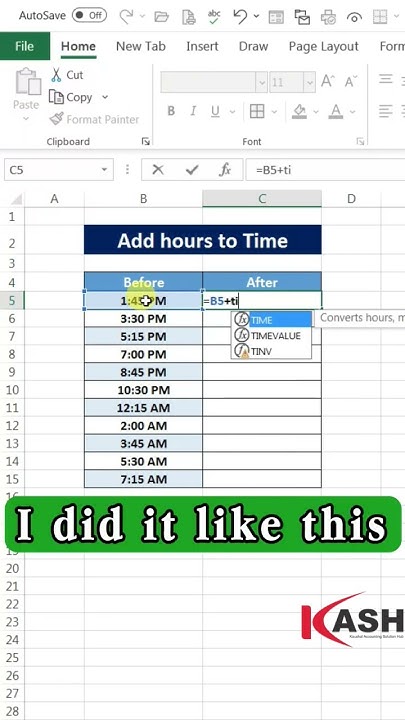 Add Hours To Time Excel Tutorial Excelsolutions Youtube