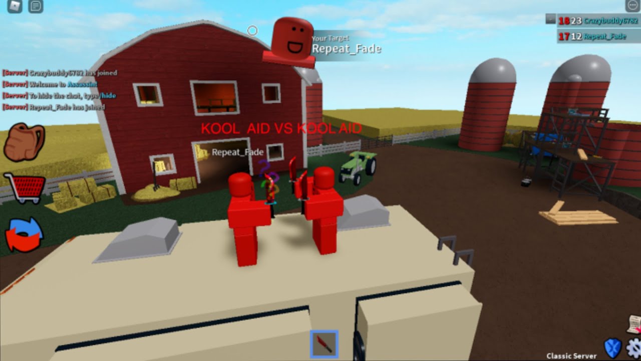Kool AID vs kool aid assassin roblox with a little gameplay - YouTube