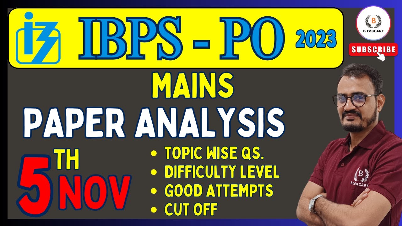 IBPS - PO 2023 MAINS Paper Analysis 5th November #ibpspo - YouTube