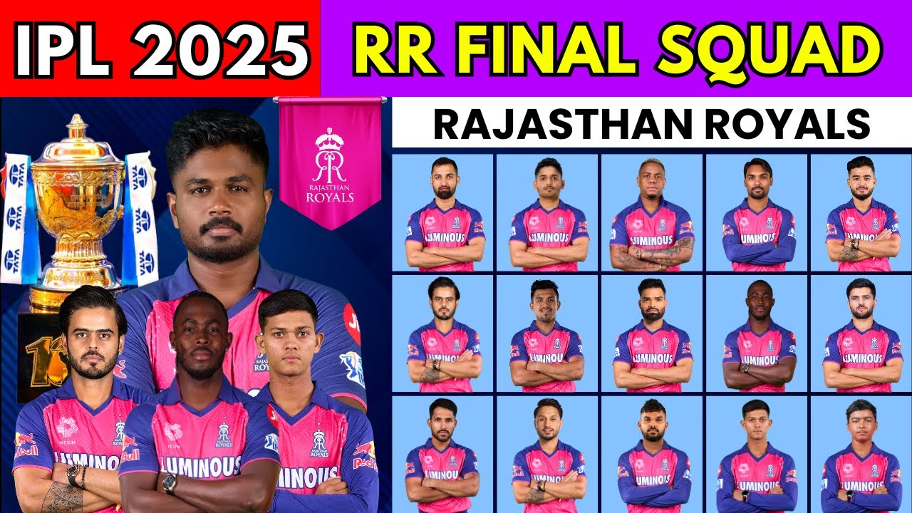 TATA IPL 2025 | Rajasthan Royals Final Squad | RR Players List ...