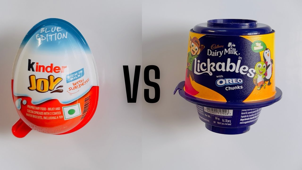 Cadbury vs crunchie kinderjoy vs Cadbury dairymilk lickables with Oreo ...
