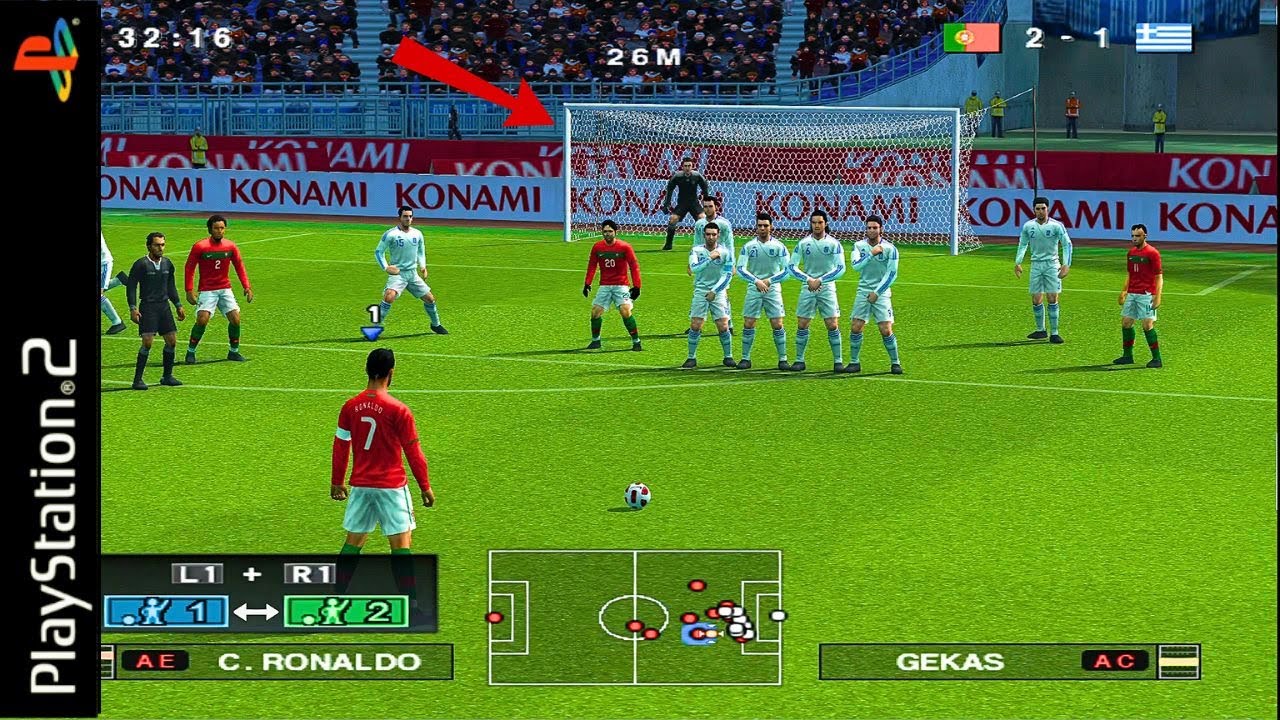 PES 2011 Gameplay - Portugal vs Greece - (PS2 1440p) (2K60fps ...