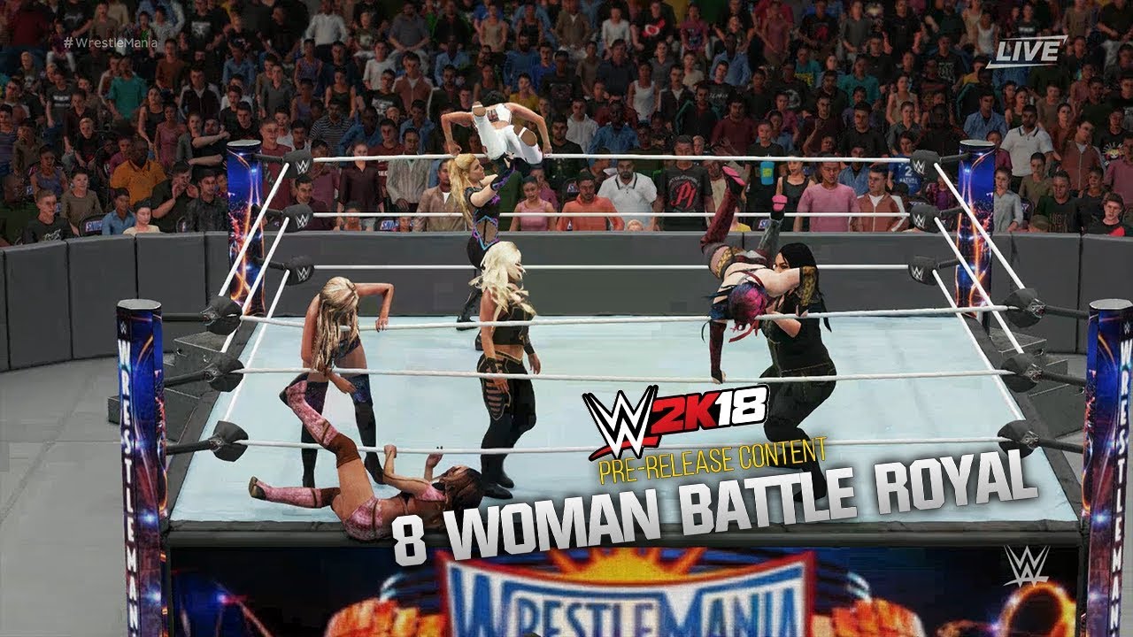 Wwe 2k18 Pre Release 8 Woman Battle Royal Youtube