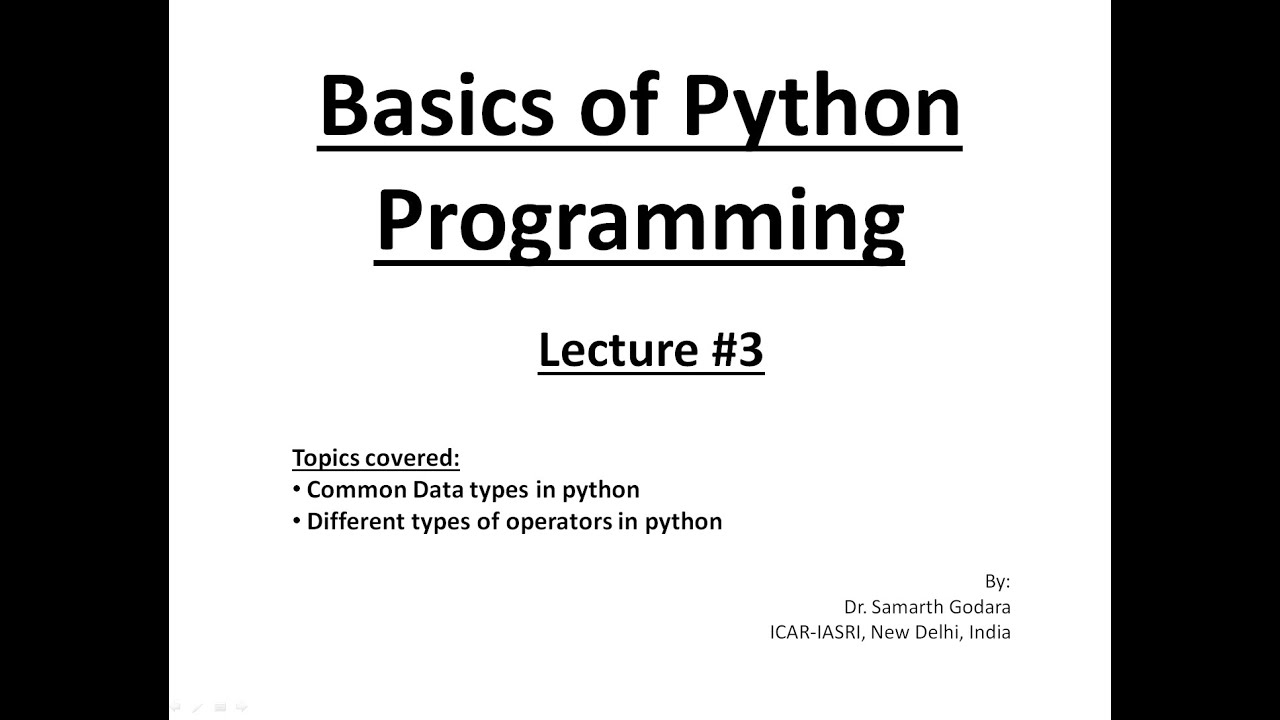 Python Lecture 3 Data types and operators - YouTube