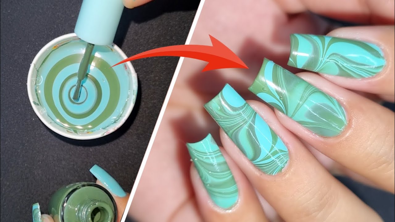 Water Marble Nailart tutorial || Easy Nailart at Home || Tejasvini ...