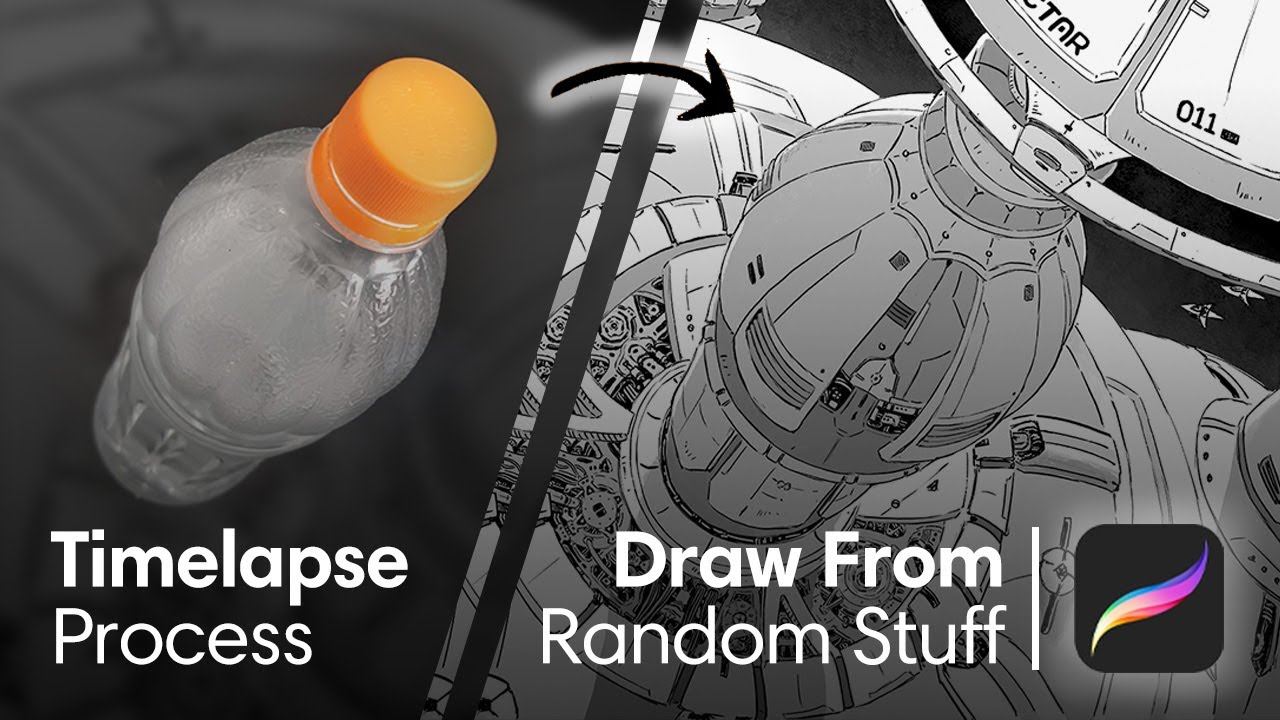 Procreate Timelapse Drawing - Sci-fi Concept from Random Stuff - YouTube