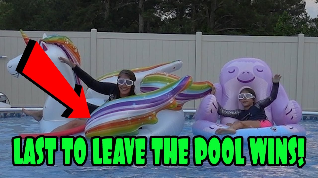 Last To Leave The Pool Wins! - YouTube