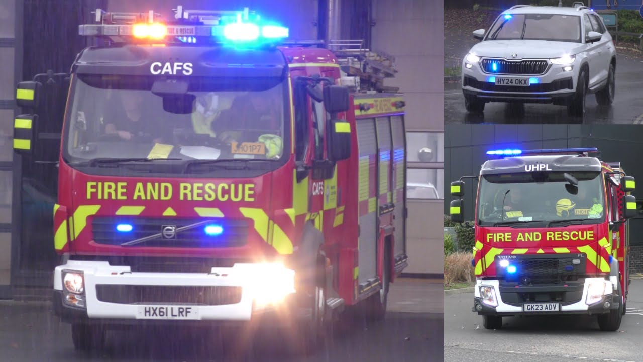 JH01P6/JH01P7 + Fire Officer Turnout from Basingstoke Fire Station ...