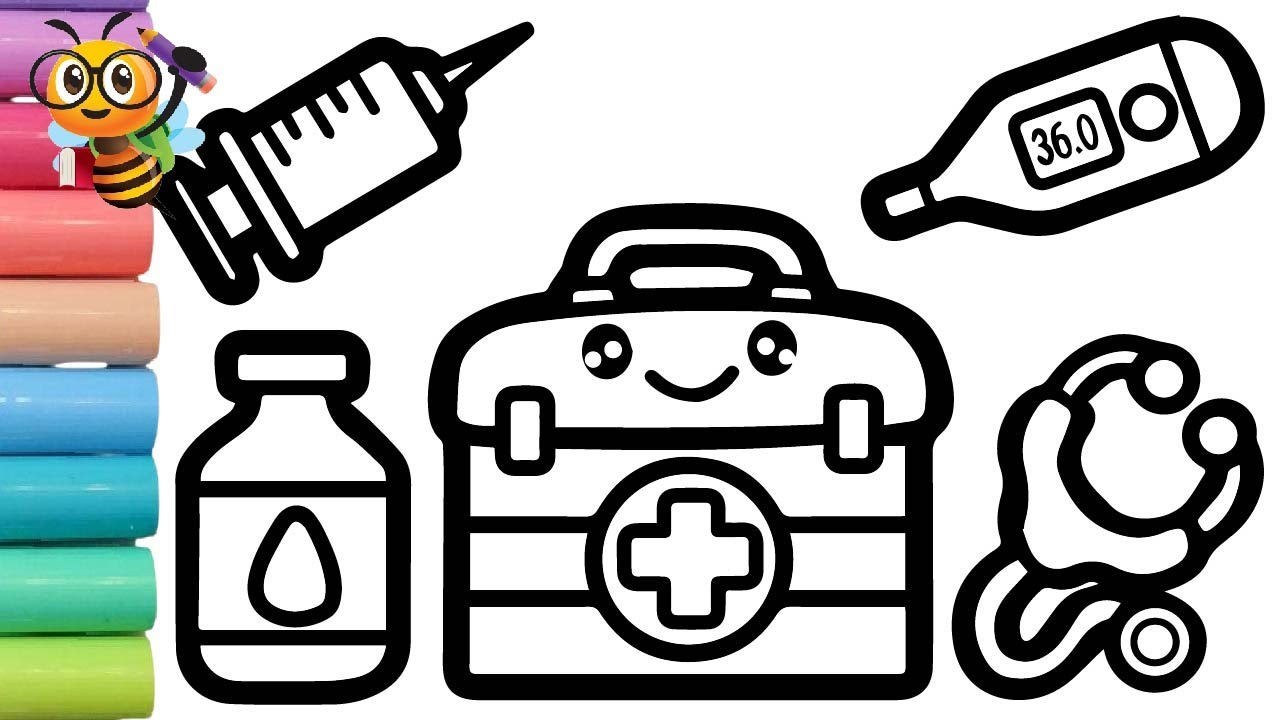 Medical Set Drawing,Painting and Coloring for Kids & Toddlers | How To ...