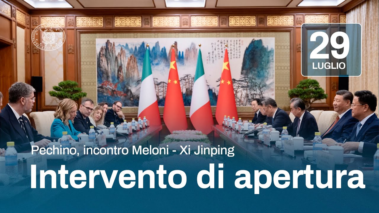 Pechino, incontro Meloni - Xi Jinping - YouTube