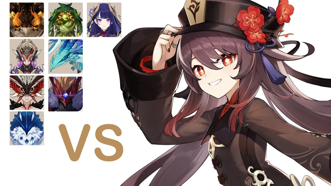 Main dps hu tao vs all weekly bosses 4K - YouTube