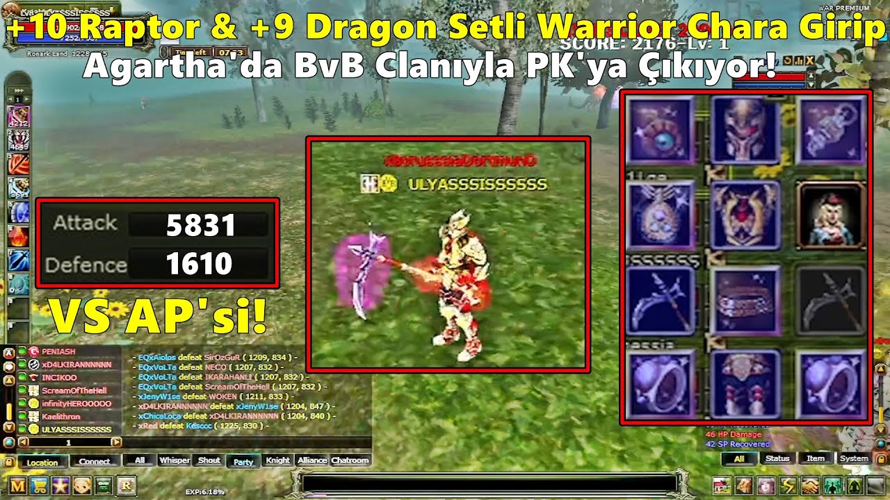 GencYetenek | +10 Raptor & +9 Dragon Setli Warrior Charla BvB Clanıyla ...