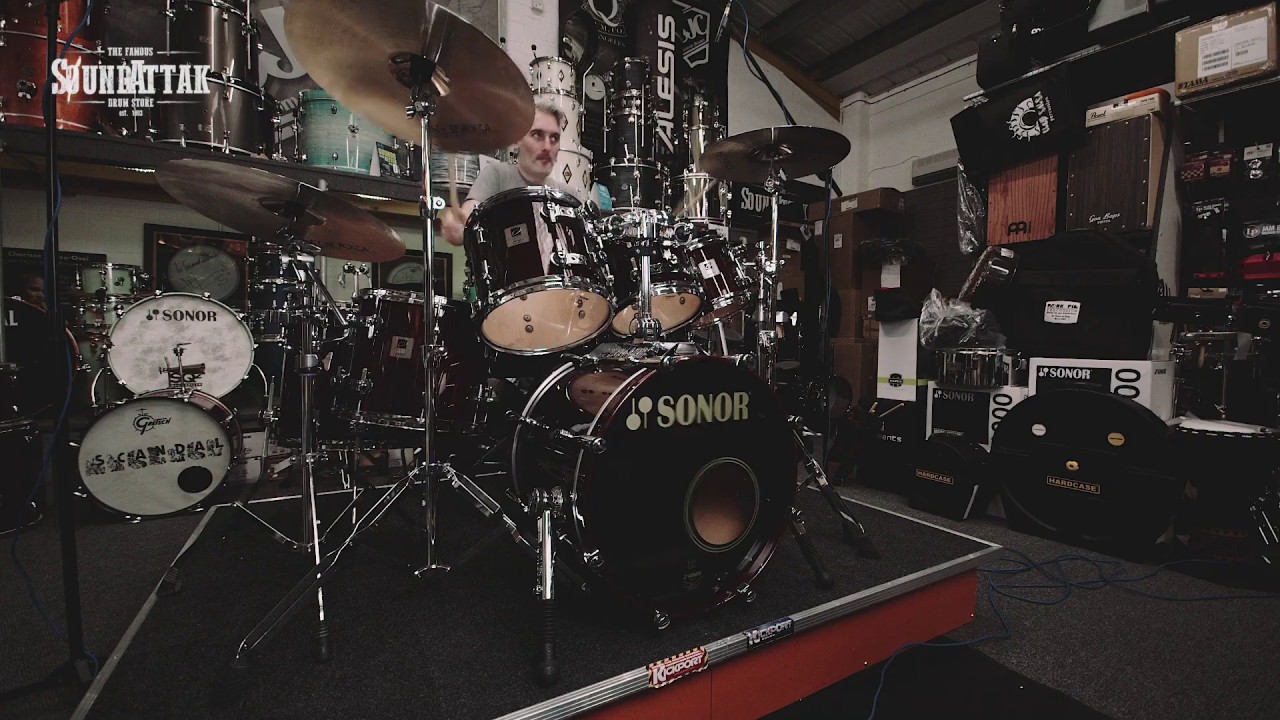 *PRE-OWNED* Sonor Designer 6-piece Drum Kit, Birdseye Cherry Lacquer ...