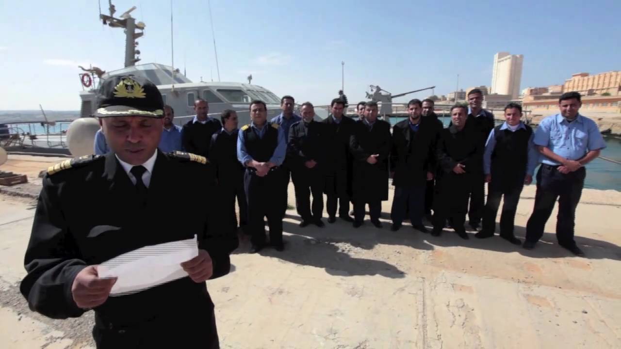 Libyan Navy in Tobruk announce their defection - YouTube