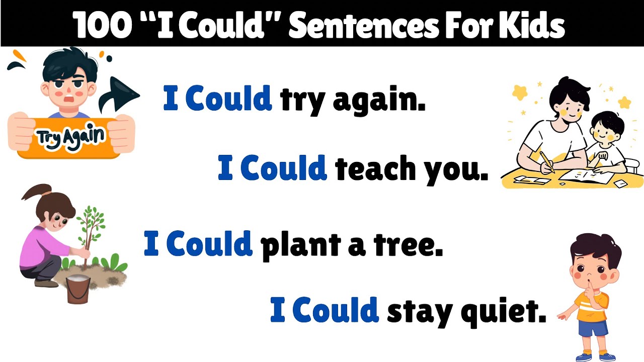 “I Could” Sentences For Kids | Simple Sentences for Kids | English ...