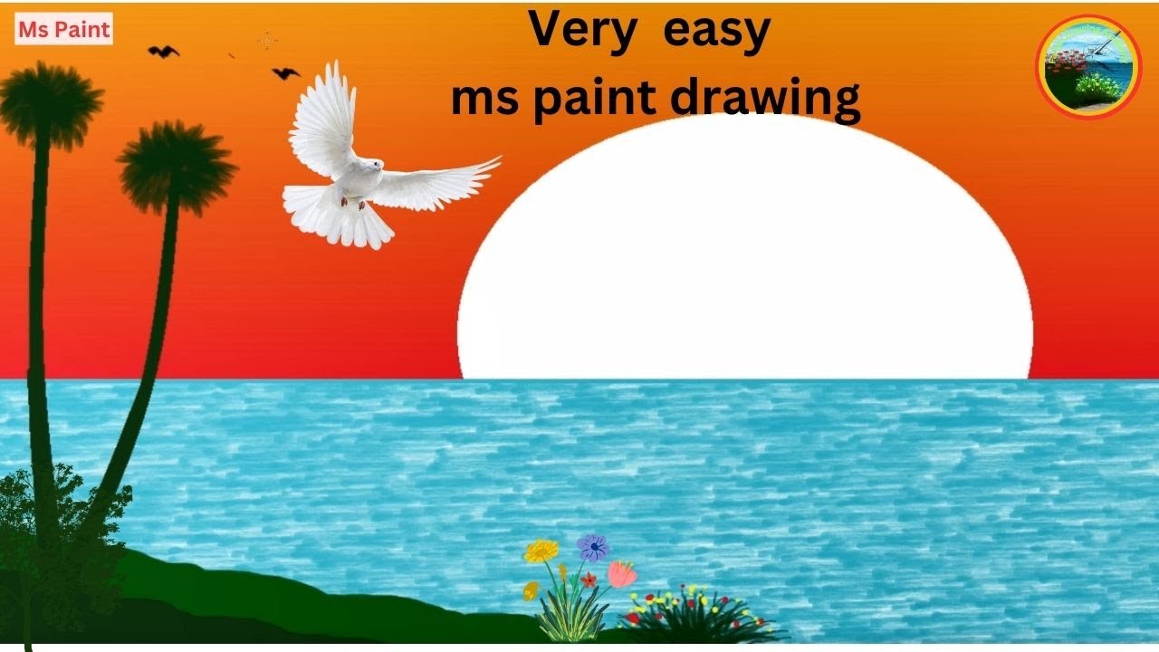 Very easy ms paint drawing🌴How to drawing paint in computer🎇ms paint ...
