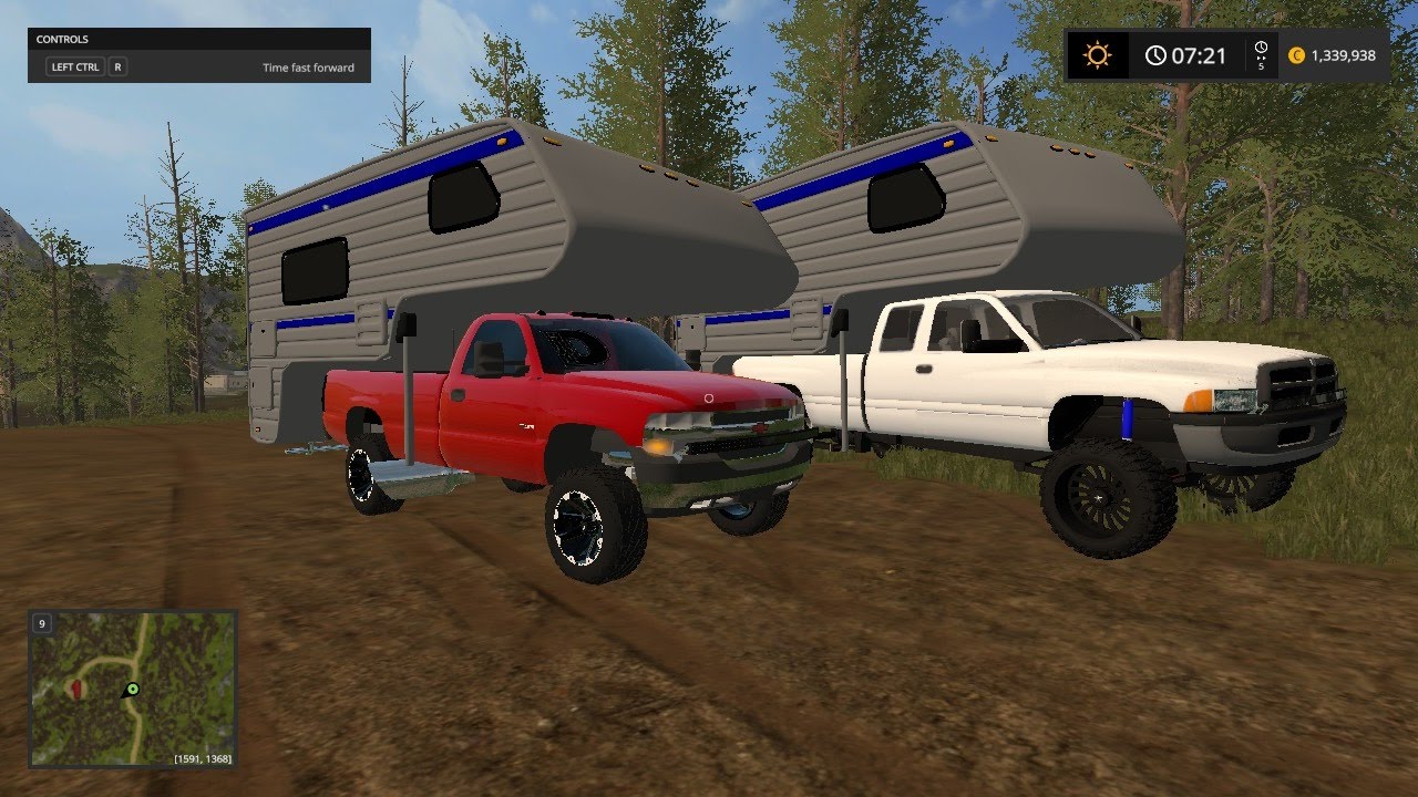 farming simulator 17:camping with truck campers - YouTube