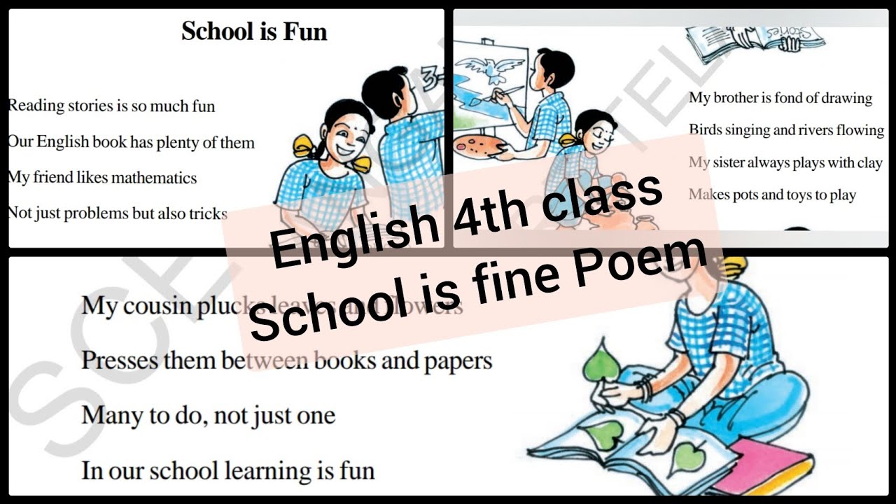 4th class English "School is Fun" poem| 4th Class English SSC - YouTube