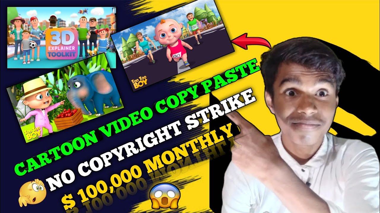 How To Upload Cartoon On YouTube | Copy Paste Work | Earn🤑100,000 From ...