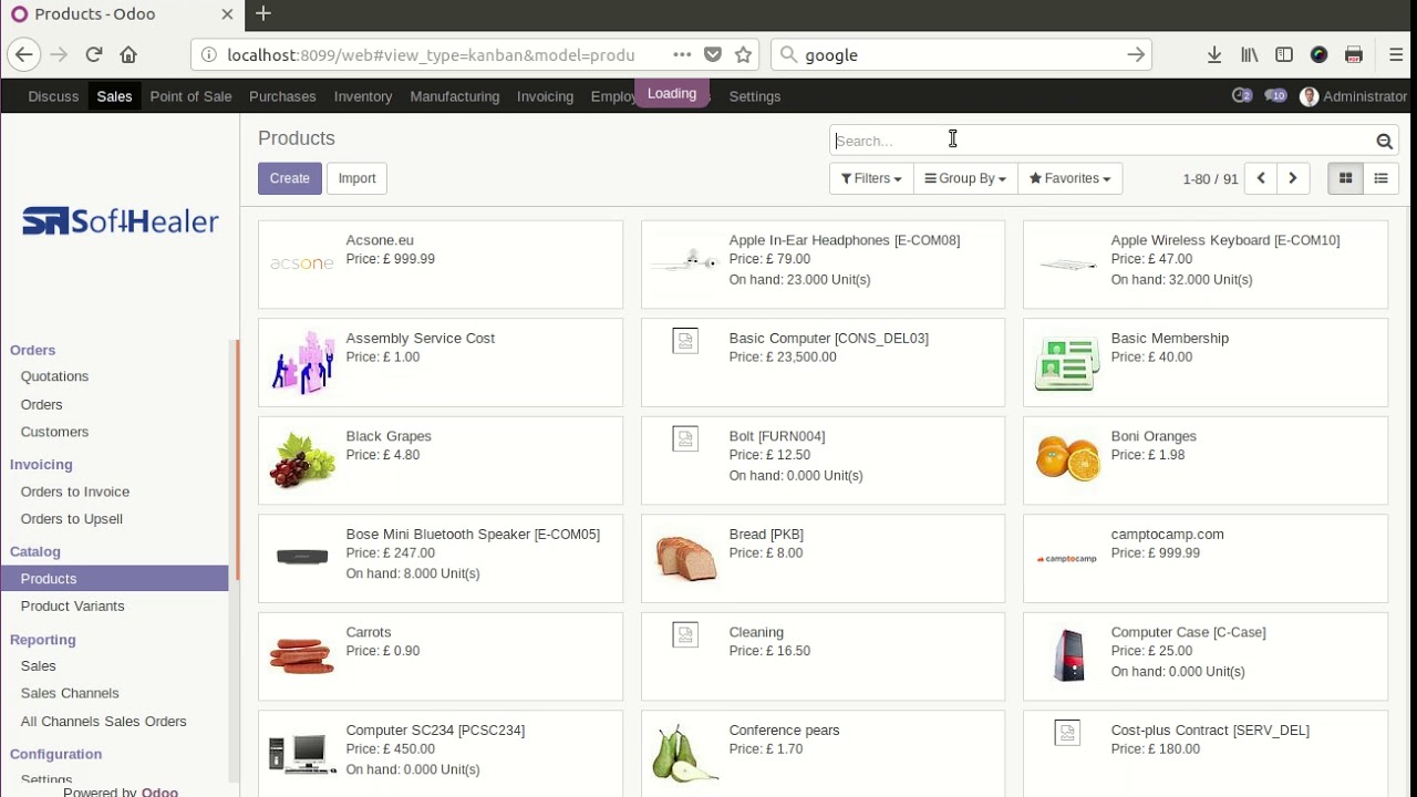 Product Style Color Size Brand Odoo - YouTube