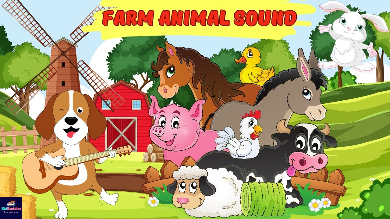 Farm Animals Names and Sounds for Kids to Learn | Cute Little Farm ...