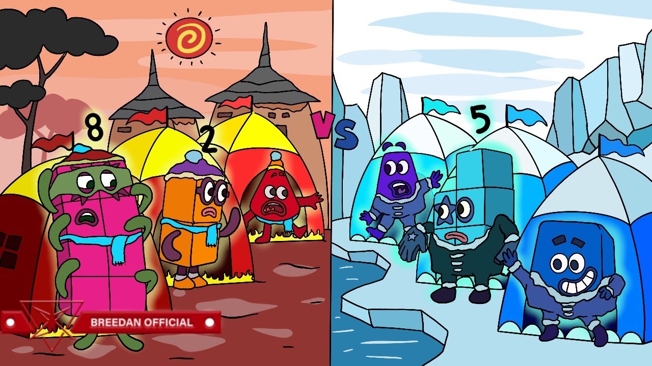 Numberblocks and Colourblocks Hot Team vs Cold Team Challenge Fanmade ...