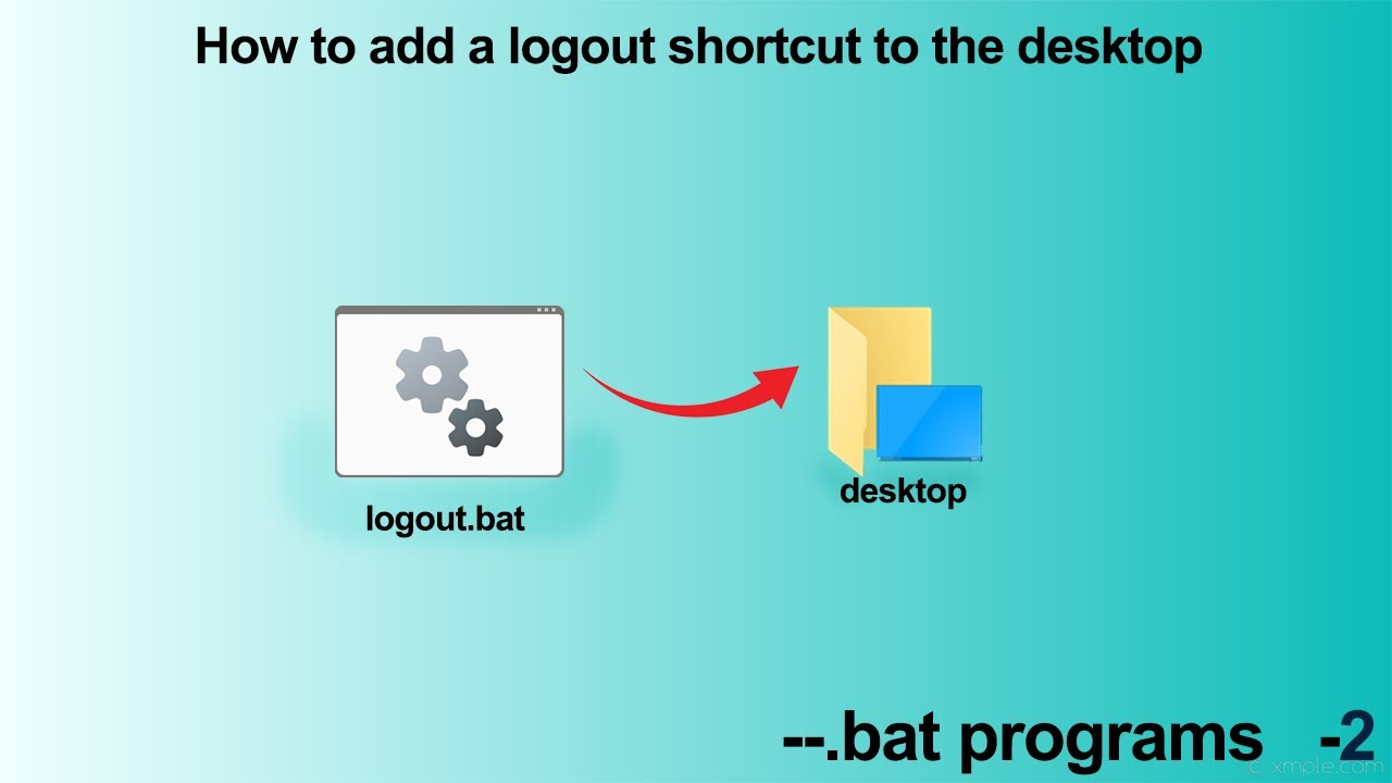 How to add a logout shortcut to the desktop. --.bat programs -2 - YouTube