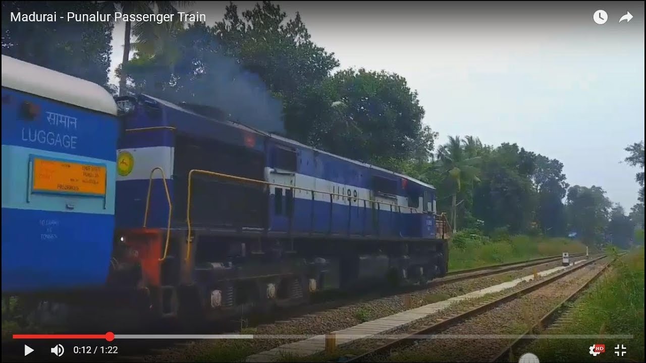 Madurai - Punalur Passenger Train - YouTube