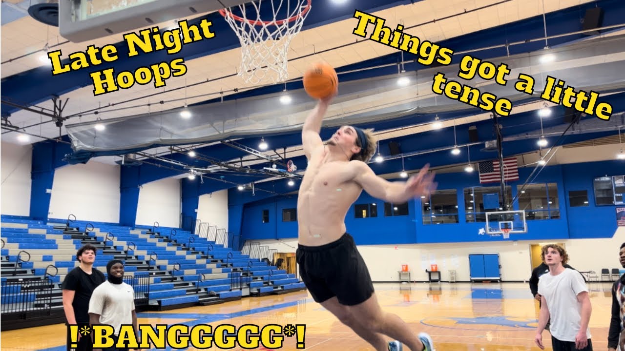 !! Late night hoop session that got a little tense !! Bad calls and no passing to Ziggy ...