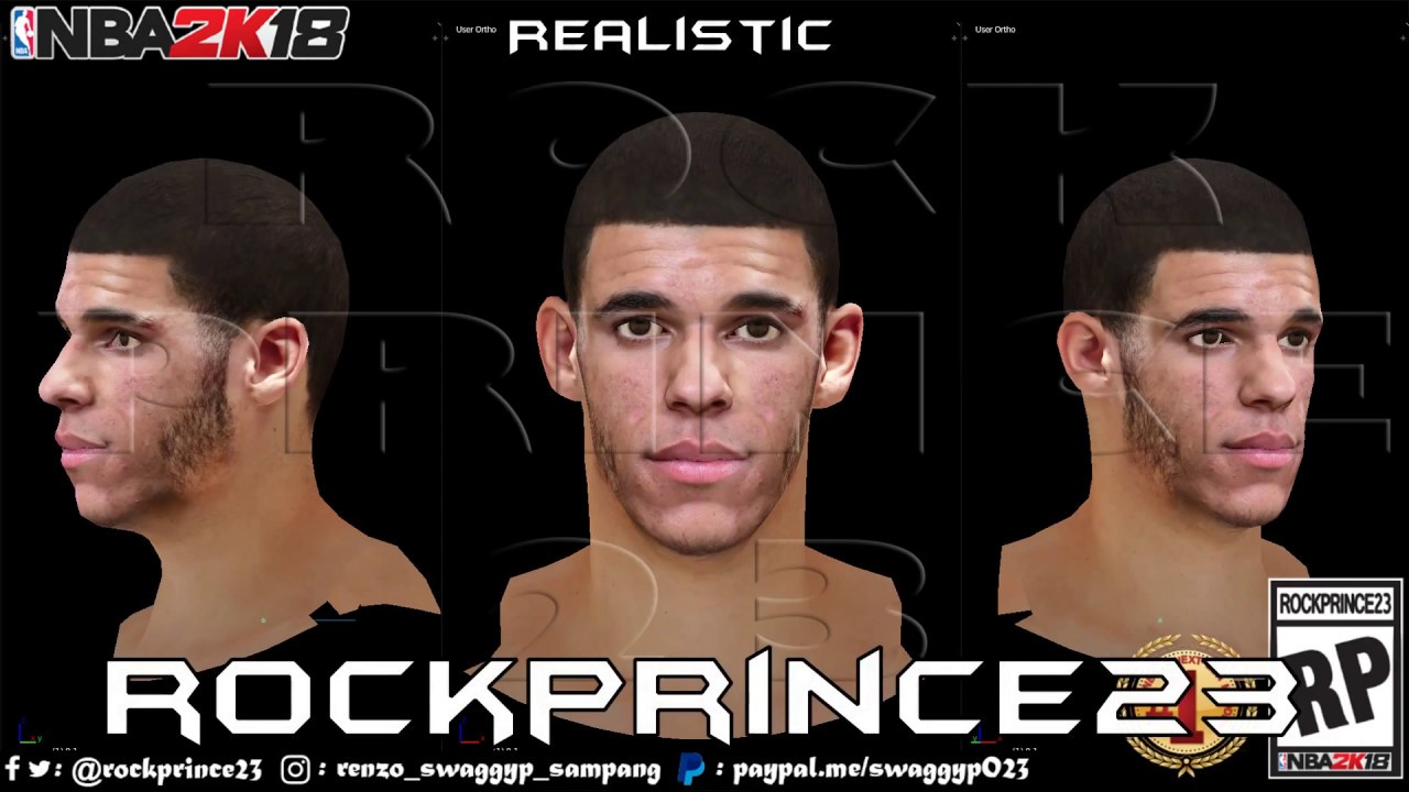 Lonzo Ball NBA 2k14 Face 2 versions - YouTube