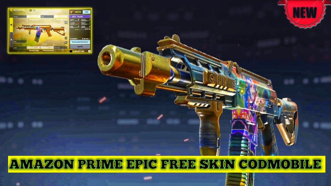 FREE NEW EPIC AK117 SKIN | AMAZON PRIME USER FREE SKIN|CODMOBILE - YouTube