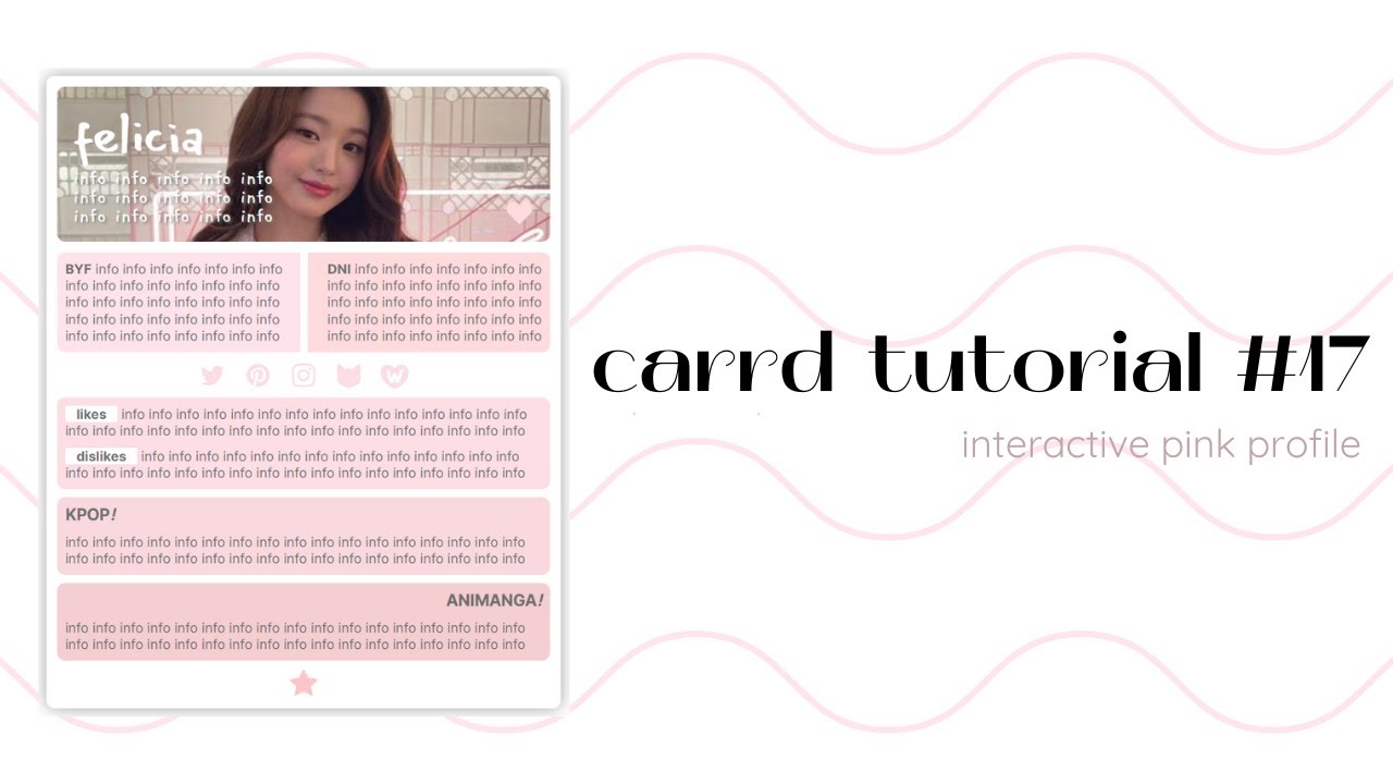interactive pink profile carrd tutorial #17 © elroseria - YouTube