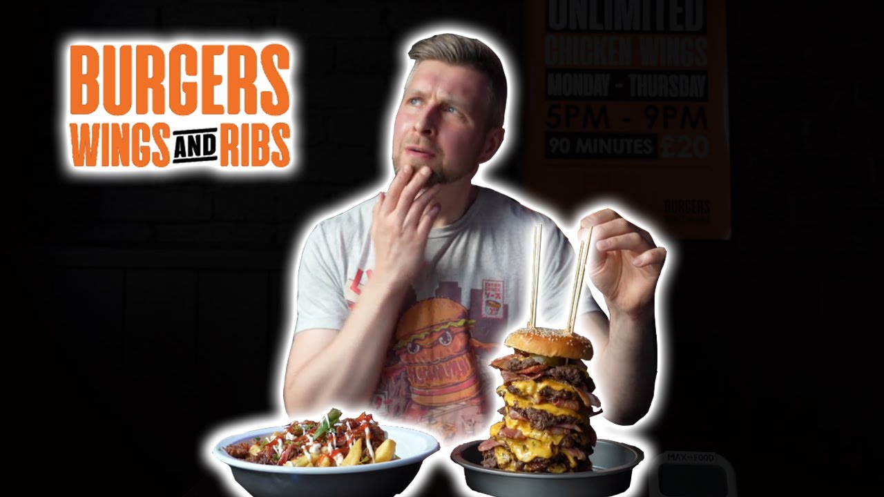UNDEFEATED MAN VS MEAT CHALLENGE £500 CASH PRIZE! Burgers, wings & ribs ...