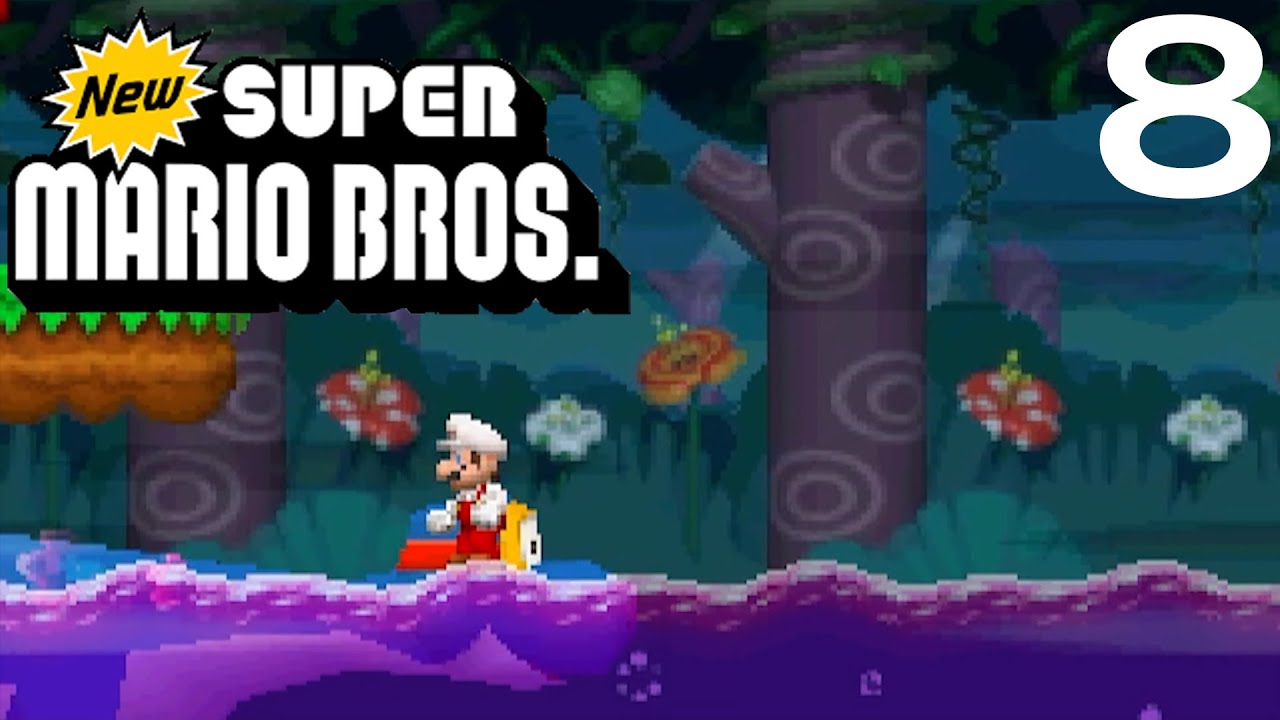 New Super Mario Bros. DS - 8 - Dorrie Under the Purple Swamp - YouTube