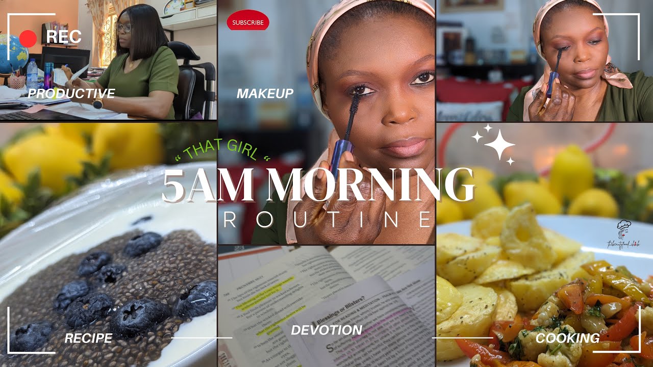 My PRODUCTIVE 5AM MORNING ROUTINE | Healthy Habits | Become that GIRL ...
