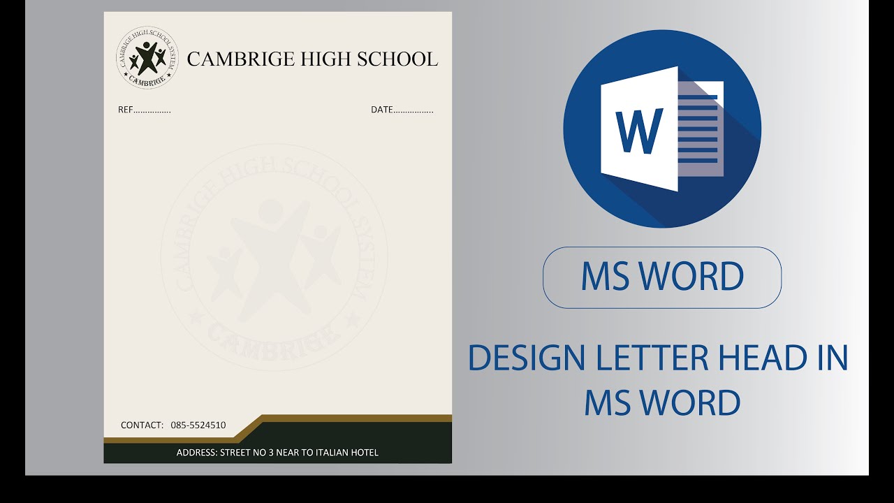 how to design letter head in MS word | letter head in MS word - YouTube