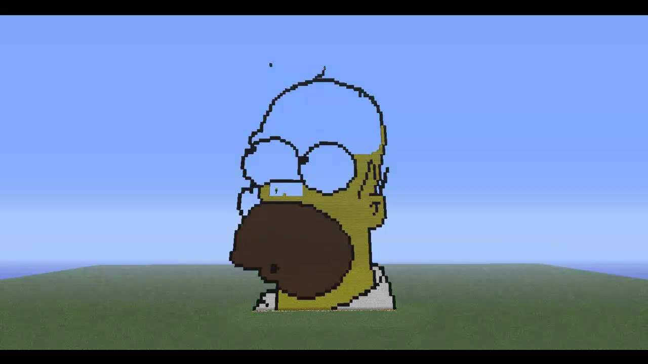 [Minecraft] Homer Simpson Pixel Art [Nabbi4Fun] - YouTube