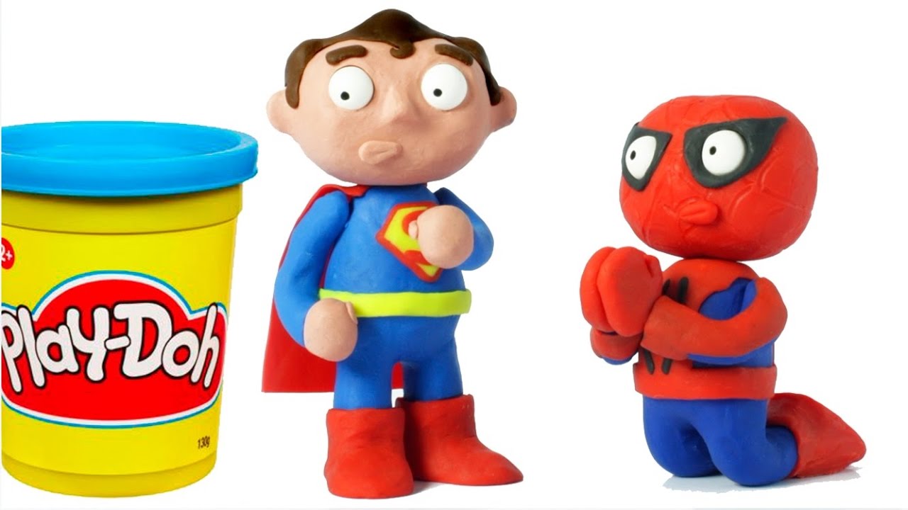 Clay modeling with clay superheroes - Superman modeling clay, playdoh ...